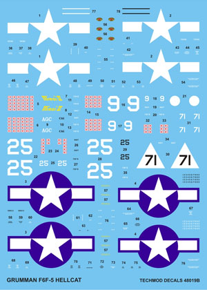 Techmod 48019 Grumman F6F-5 Hellcat