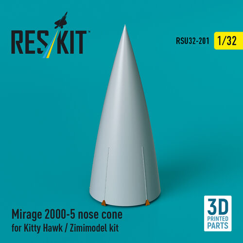 RES/KIT U32-0201 Mirage 2000-5 Nose Cone For Kitty Hawk / Zimimodel Kit (3D Printed)