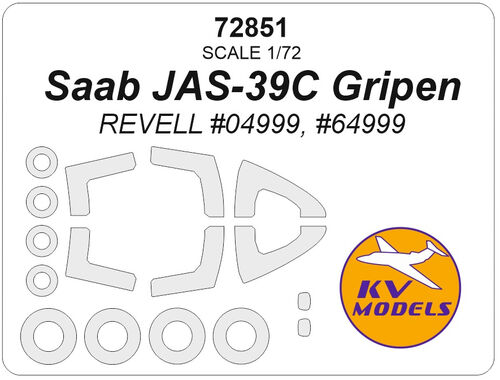 KV Models 72851 SAAB JAS-39C Gripen - Painting Masks (for Revell 04999 / 64999 Kits)