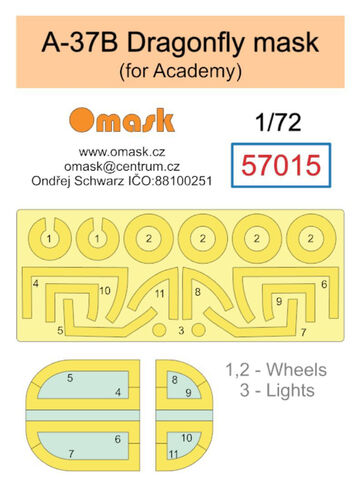 Omask 57015 Cessna A-37 B Dragonfly Masks (for Academy kits)