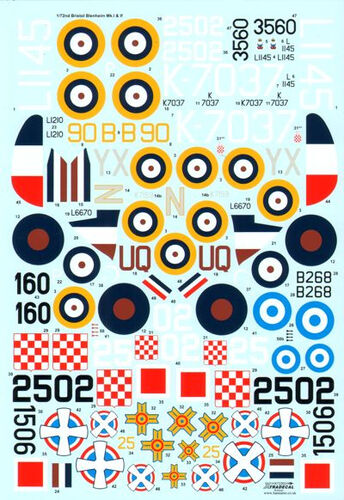 Xtradecal 72202 Bristol Blenheim Mk.I & Mk.If Part 1 (11 schemes)
