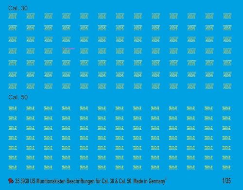 Peddinghaus-Decals 3939 US Ammo Crate Markings Cal. 30 And Cal. 50