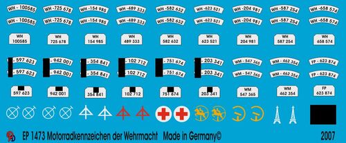 Peddinghaus-Decals 1473 Motorcycles Number Plates Of The German Army