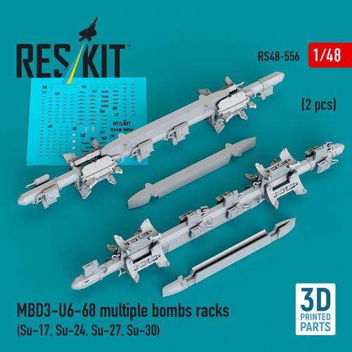 RES/KIT 48-0556 MBD3-U6-68 Multiple Bombs Racks (2 pcs / 3D Printed)