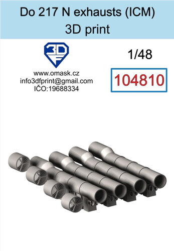 3DF 104810 Do 217 N Exhausts (For ICM)