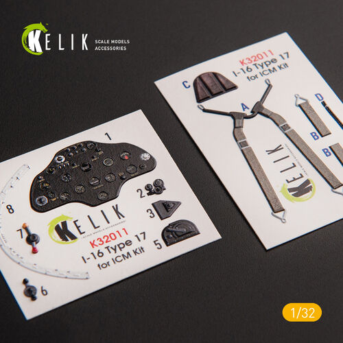 KELIK K32011 I-16 Type 17 - Interior 3D Decal For ICM Kit