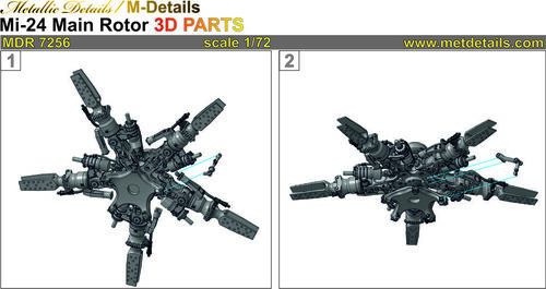 Metallic Details MDR7256 Mil Mi-24 P/VP - main rotor (designed to be used with Zvezda kits)