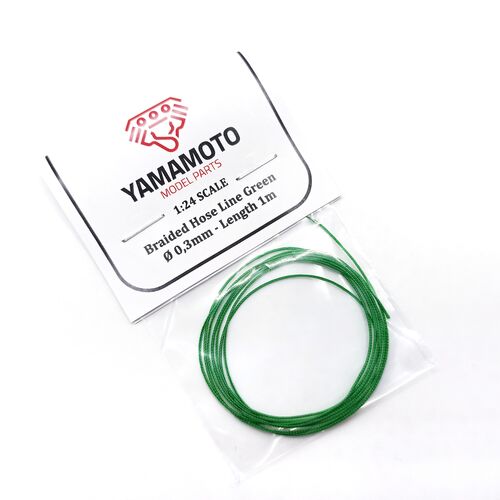 Yamamoto Model Parts TUN88 Braided Hose Line Green 0,3mm 1m