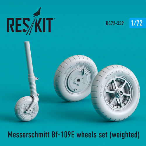 RES/KIT 72-0339 Messerschmitt Bf-109E wheels set (weighted)