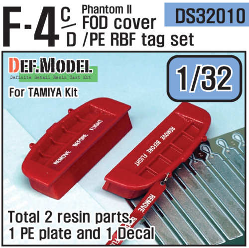 DEF Model DS32010 F-4C/D Phantom II FOD cover + PE RBF tag set (for Tamiya 1/32)
