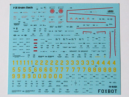FOXBOT 48-031 Stencils for P-39 Airacobra