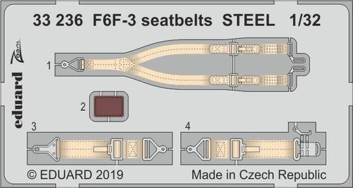 Eduard 33236 F6F-3 seatbelts STEEL TRUMPETER