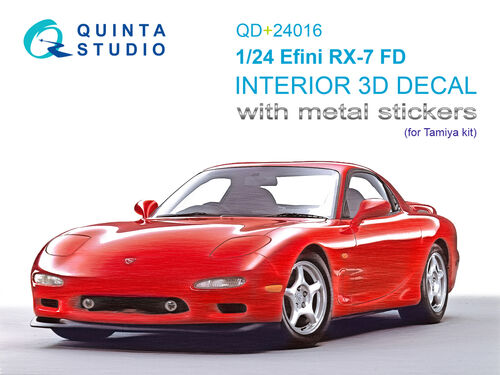 Quinta Studio QD+24016 Efini RX-7 FD - 3D-Printed & Coloured Interior on Decal Paper with Metal Sticker Parts (for Tamiya Kits)