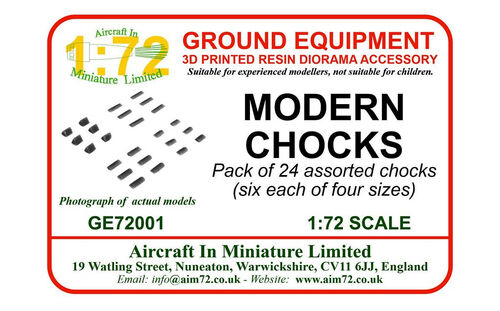 Aircraft In Miniature Ltd GE72001 Modern Chocks (24 pcs / 6 each of 4 sizes)