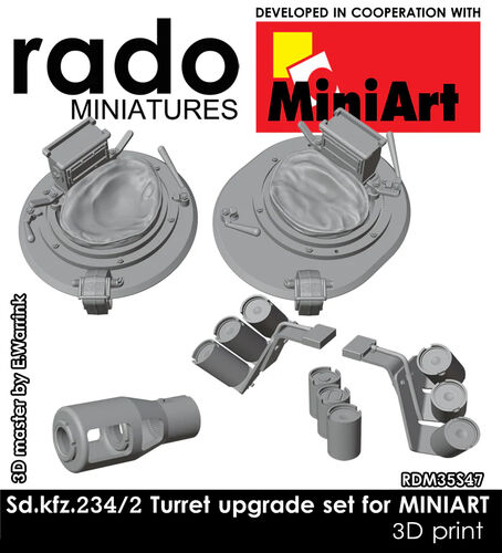 Rado Miniatures 35S47 Sd.kfz.234/2 Turret Upgrade Set (For Miniart)