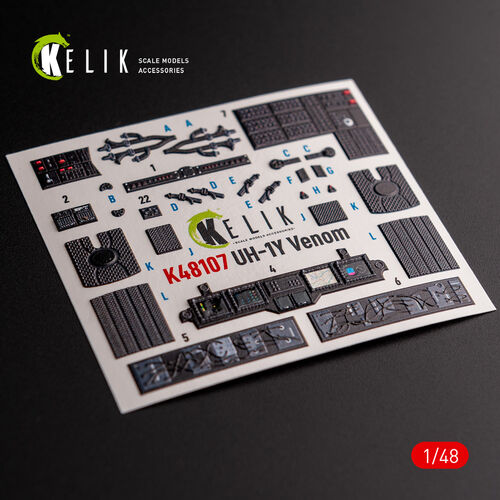 KELIK K48107 UH-1Y 'Venom' - Interior 3D Decals For Zimi Model/KittyHawk Kit