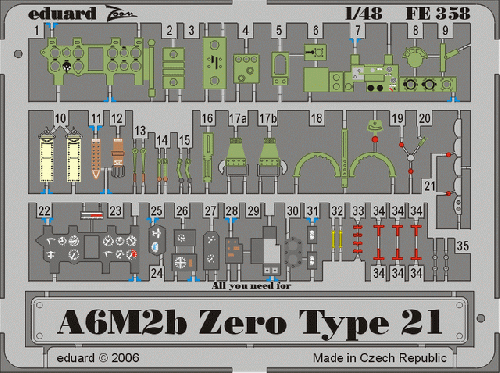 Eduard FE358 A6M2b Zero type 21 HASEGAWA