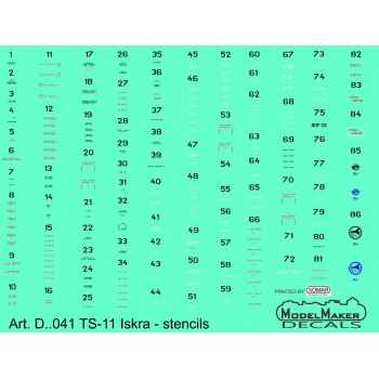 Model Maker Decals D72041 TS-11 Iskra - stencils