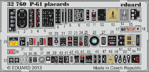 Eduard 32760 P-61 placards HOBBY BOSS