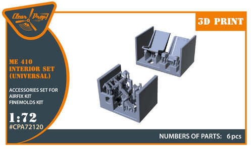 Clear Prop Models A72120 Me-410 Interior Set (Universal) For Airfix, Finemolds Kits