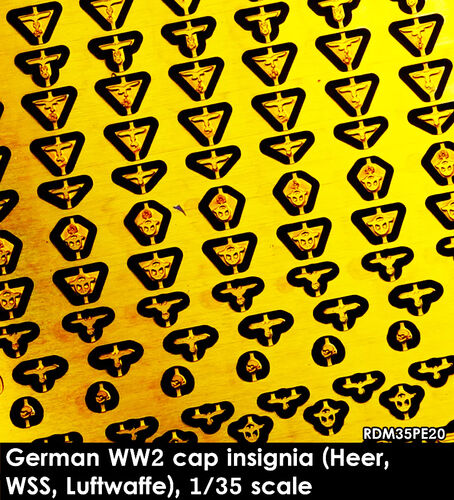 Rado Miniatures 35PE20 German WW2 Cap Insignia (Heer, WSS, Luftwaffe)