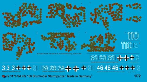 Peddinghaus-Decals 3176 Sd. Kfz 166 Brumbär - 5 Versions - 1 With Late Camouflage