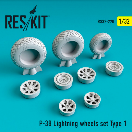 RES/KIT 32-0220 P-38 Lightning wheels set Type 1
