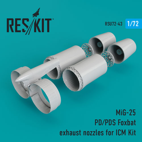 DISCONTINUED RES/KIT U72-0043 MiG-25 PD/PDS Foxbat exhaust nozzles for ICM Kit