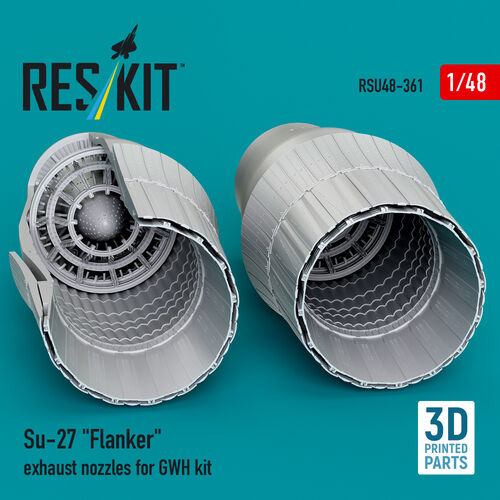 RES/KIT U48-0361 Su-27 'Flanker' Exhaust Nozzles For GWH Kit (3D Printed)
