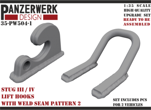 Panzerwerk Design 35-504-1 StuG III/IV Lift Hooks With Weld Seam Pattern 2