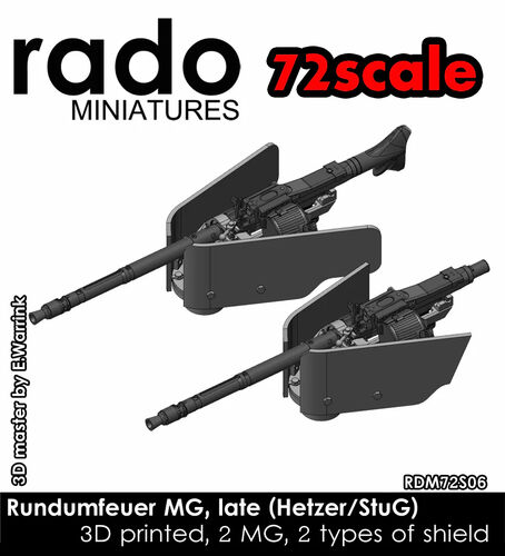 Rado Miniatures 72S06 Rundumfeuer MG, Late Hetzer/StuG (2 MG, 2 Types Of Shield)