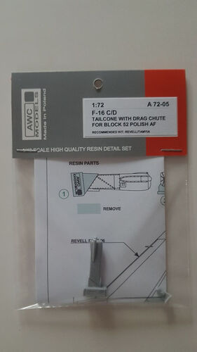 AWC-MODEL A72-05 General Dynamics F-16 C/D Block 52 - Tailcone with drag chute (for Tamiya and Revell kits)