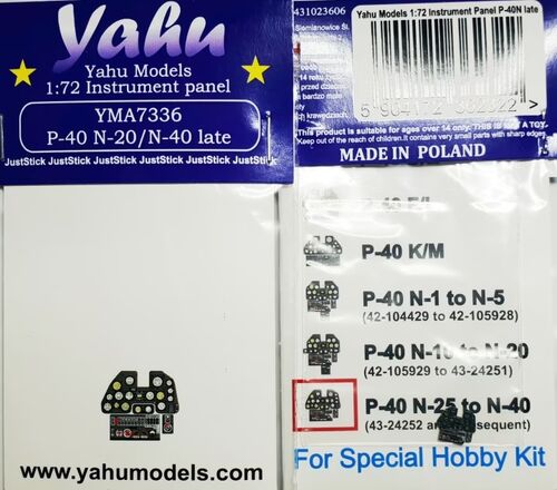 Yahu Models A7336 P-40 N-20/N-40 late (Special Hobby)