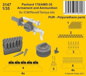 CMK K3147 Panhard 178/AMD-35 Armament and Ammunition (for ICM / Revell / Tamiya kits)