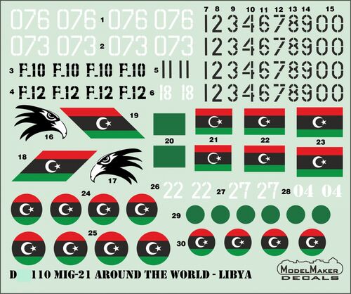 Model Maker Decals D48110 MiG-21 Around The World - Libya