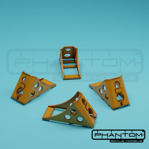 Phantom Scale Models 2023-19-L32 Russian Aircraft Wheel Chocks - Su and MiG