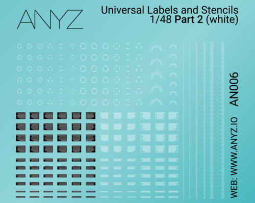 Anyz Model Accessories 006 Universal Labels and Stencils Part 2 white