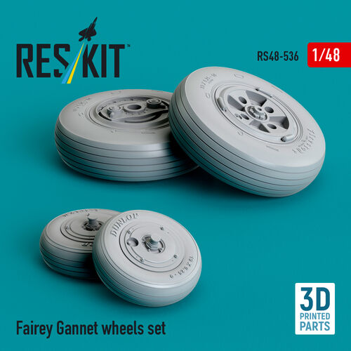 RES/KIT 48-0536 Fairey Gannet Wheels Set (3D Printed)