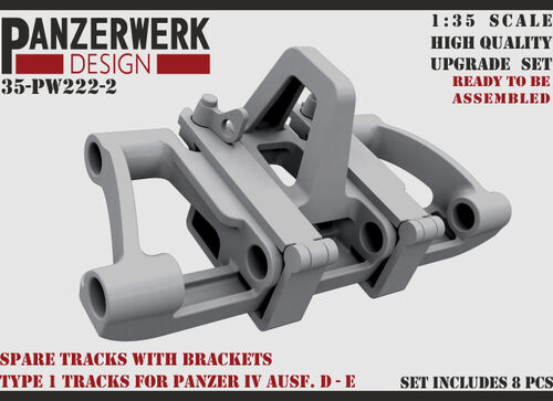 Panzerwerk Design 35-PW222-2 Spare Tracks With Brackets Type 1 Tracks For Panzer IV Ausf. D-E