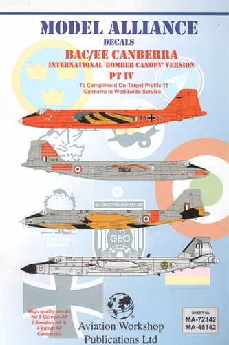Model Alliance 48142 BAC/EE Canberra Part 4 - Bomber Canopy versions in Foreign Service (8 schemes)