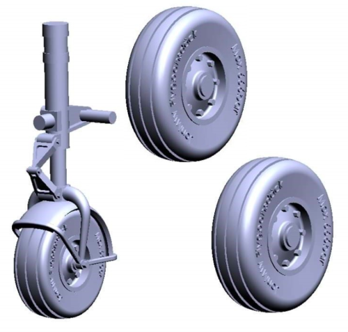 DISCONTINUED Maestro Models K4946 SAAB 105 Sk60 nose gear + main wheels 3D print