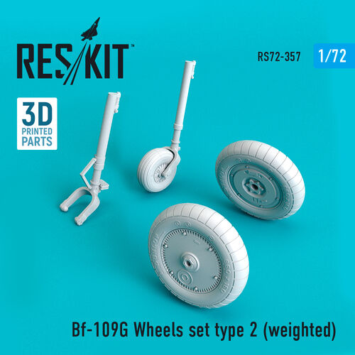 RES/KIT 72-0357 Bf-109G wheels set type 2 (weighted)
