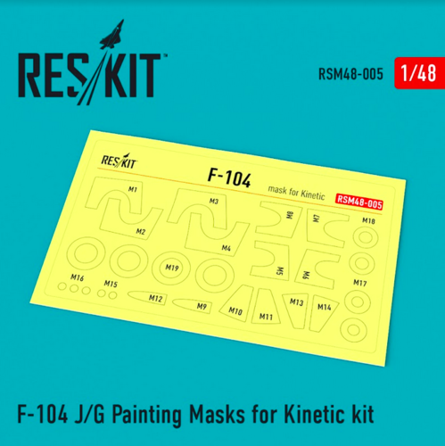 RES/KIT M48-0005 F-104 J/G Painting Masks for Kinetic kit