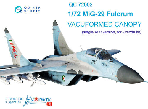 Quinta Studio QC72002 MiG-29 - Vacuumed Clear Canopy