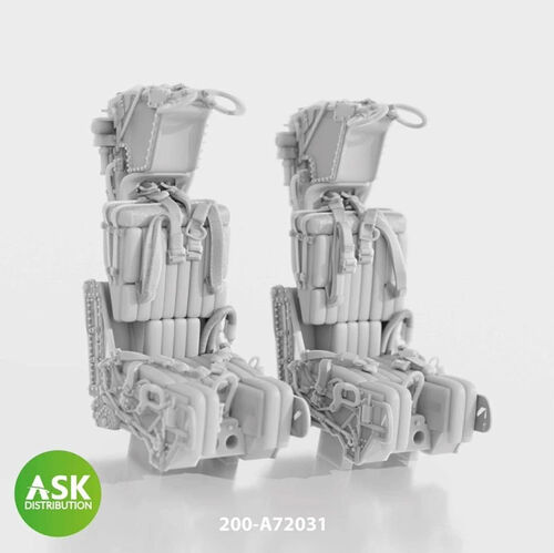Art Scale Kit A72031 Grumman F-14 A/B Early - 3D-Printed GRU7A Ejection Seats with Seat Belts (2 pcs / for GWH Kits)