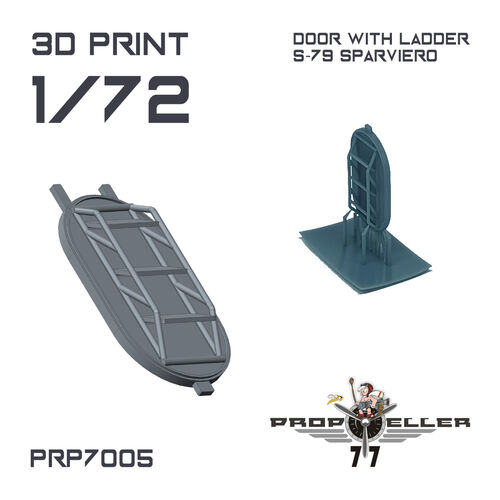 77propeller 7005 S.79 Sparviero - 3D-Printed Door with Ladder (for Italeri Kits)