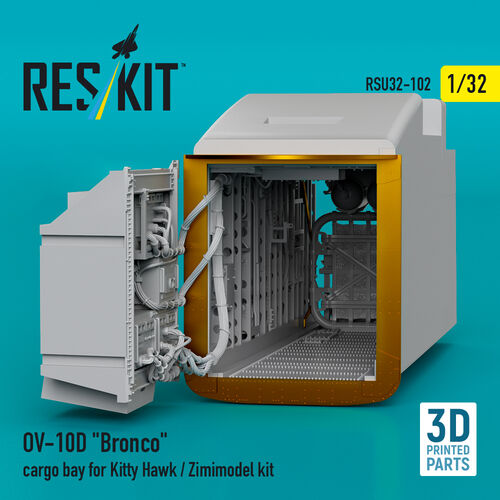 RES/KIT U32-0102 OV-10D 'Bronco' Cargo Bay For Kitty Hawk/Zimimodel Kit (3D Printed)