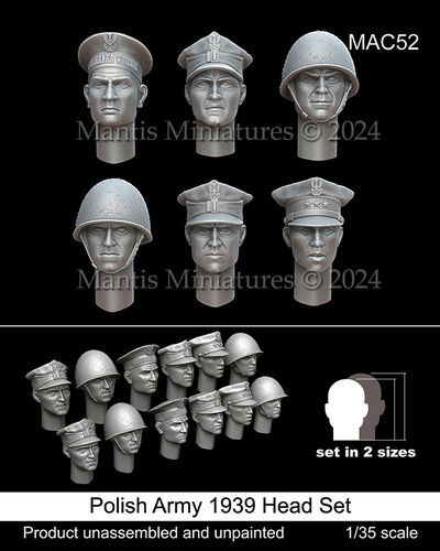 Mantis Miniatures MAC52 Polish Army 1939 Head Set