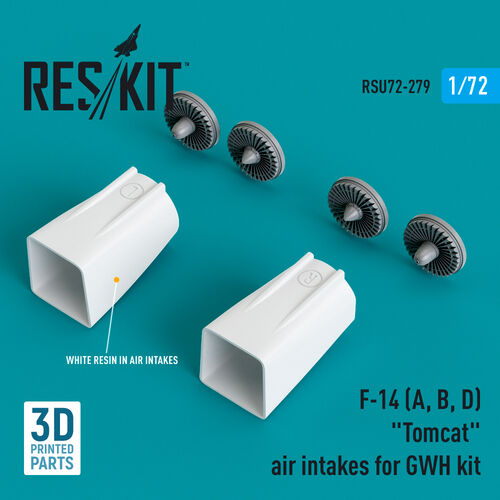 RES/KIT U72-0279 F-14 (A, B, D) 'Tomcat' Air Intakes For GWH Kit (3D Printed)