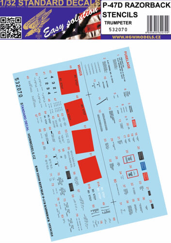HGW Models 532070 Republic P-47 D Razorback - Stencils